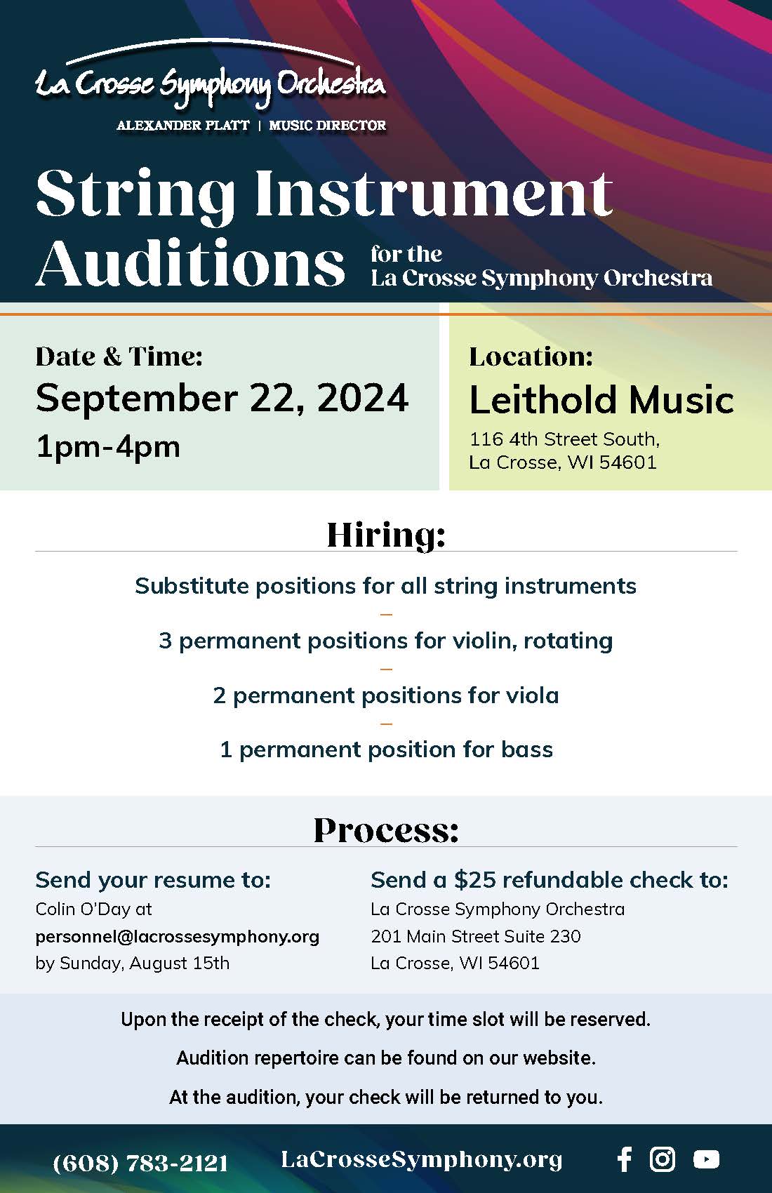 AUDITIONS - La Crosse Symphony Orchestra